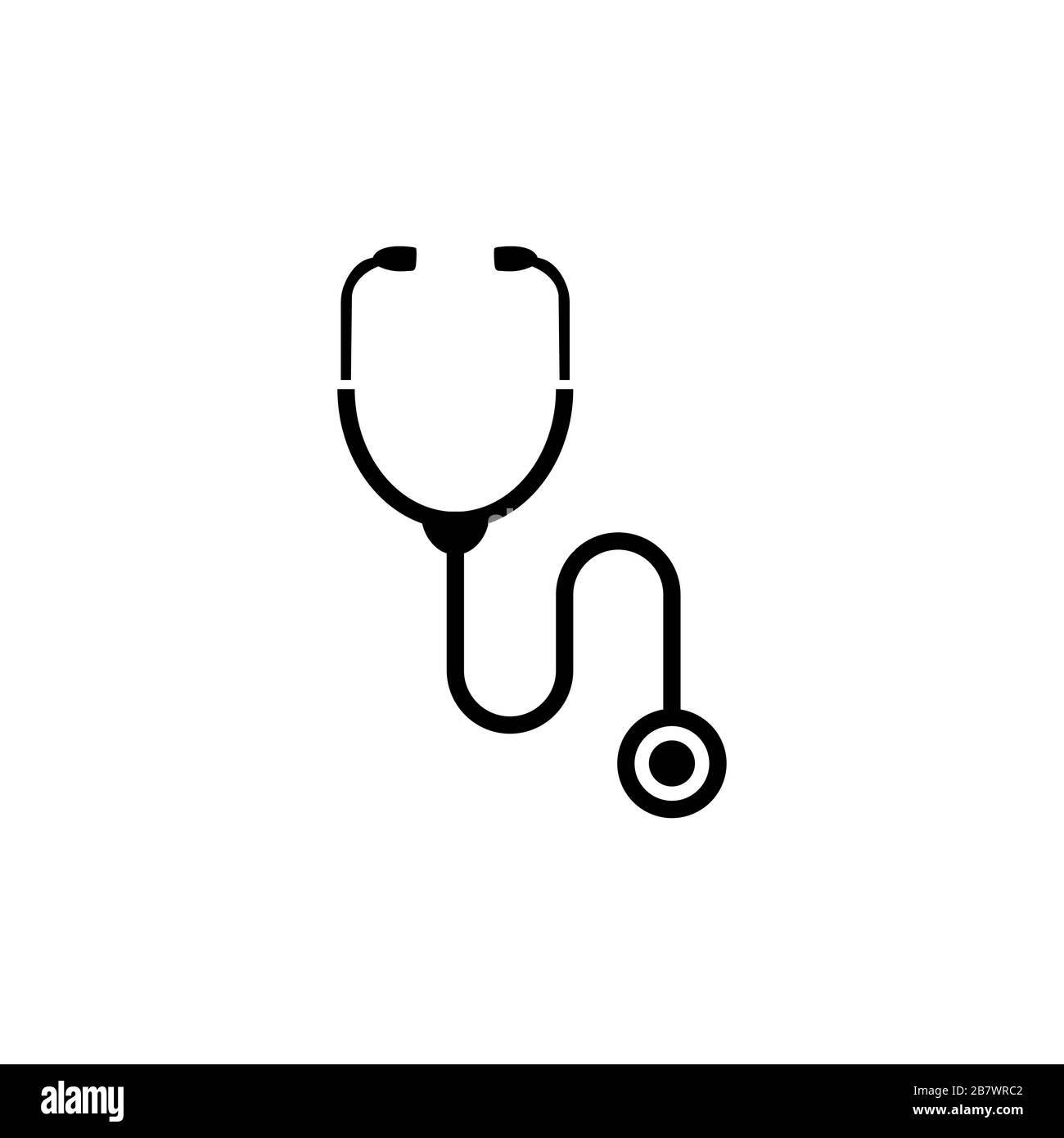 Abstract medical icon with stethescope, vector illustration on white ...