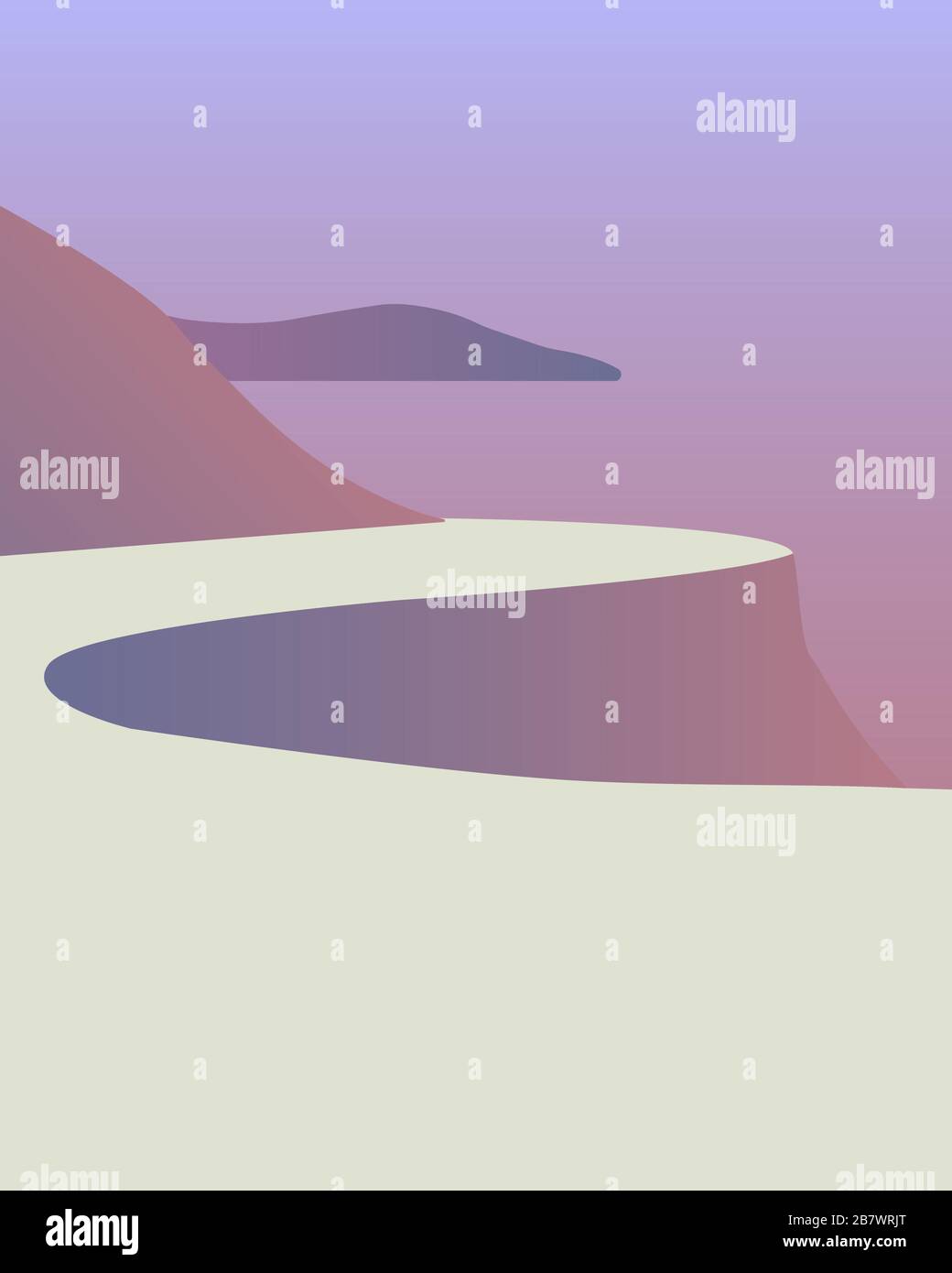 Over the hill road sign Stock Vector Images - Alamy