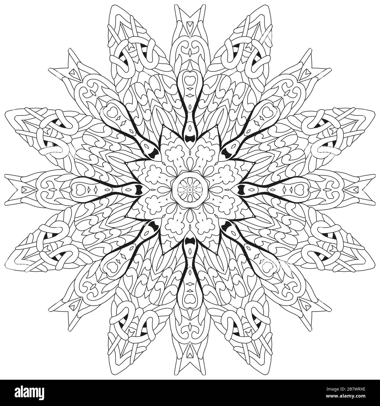 Hand drawn zentangle circular ornament for coloring page Stock Vector ...