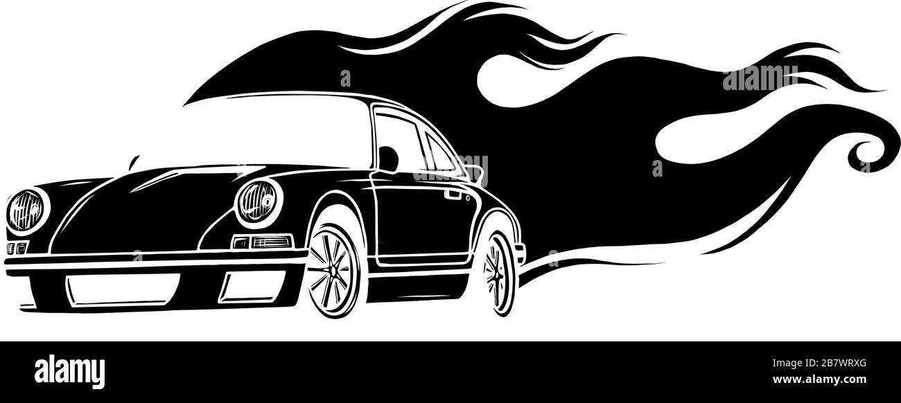 Fast car flames vector illustration desgn art Stock Vector Image & Art ...
