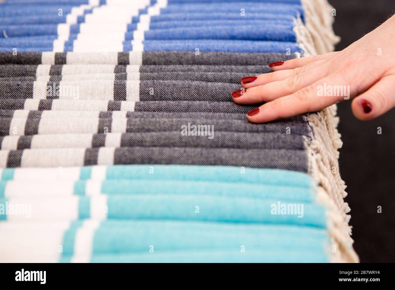 Hand touching fabric hi-res stock photography and images - Alamy