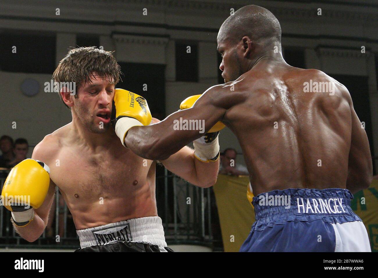 Danny Davis (black shorts) defeats Mark McKray in a Light-Welterweight ...