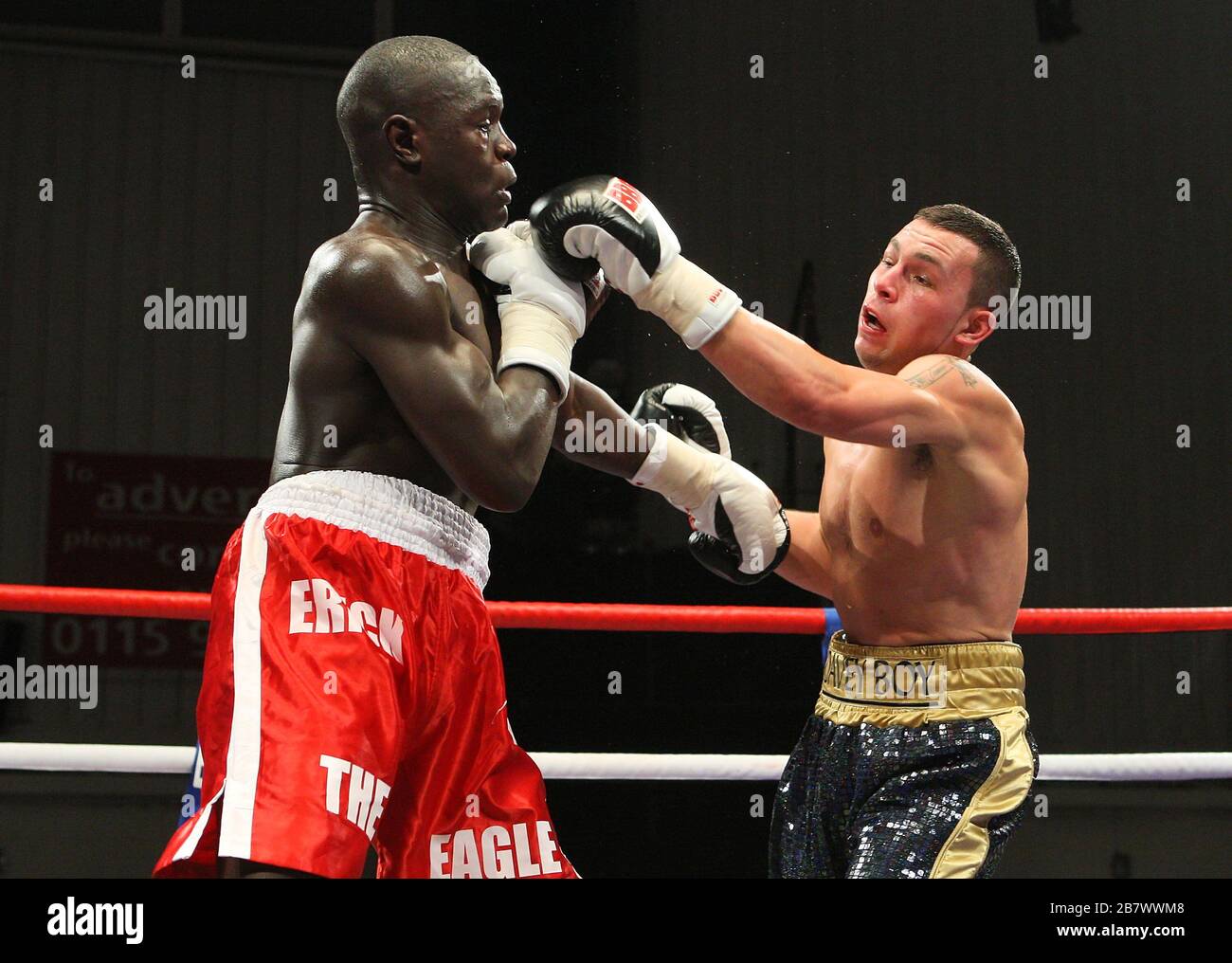 Erick Ochieng (red shorts) defeats Prince David Davis in a Middleweight ...