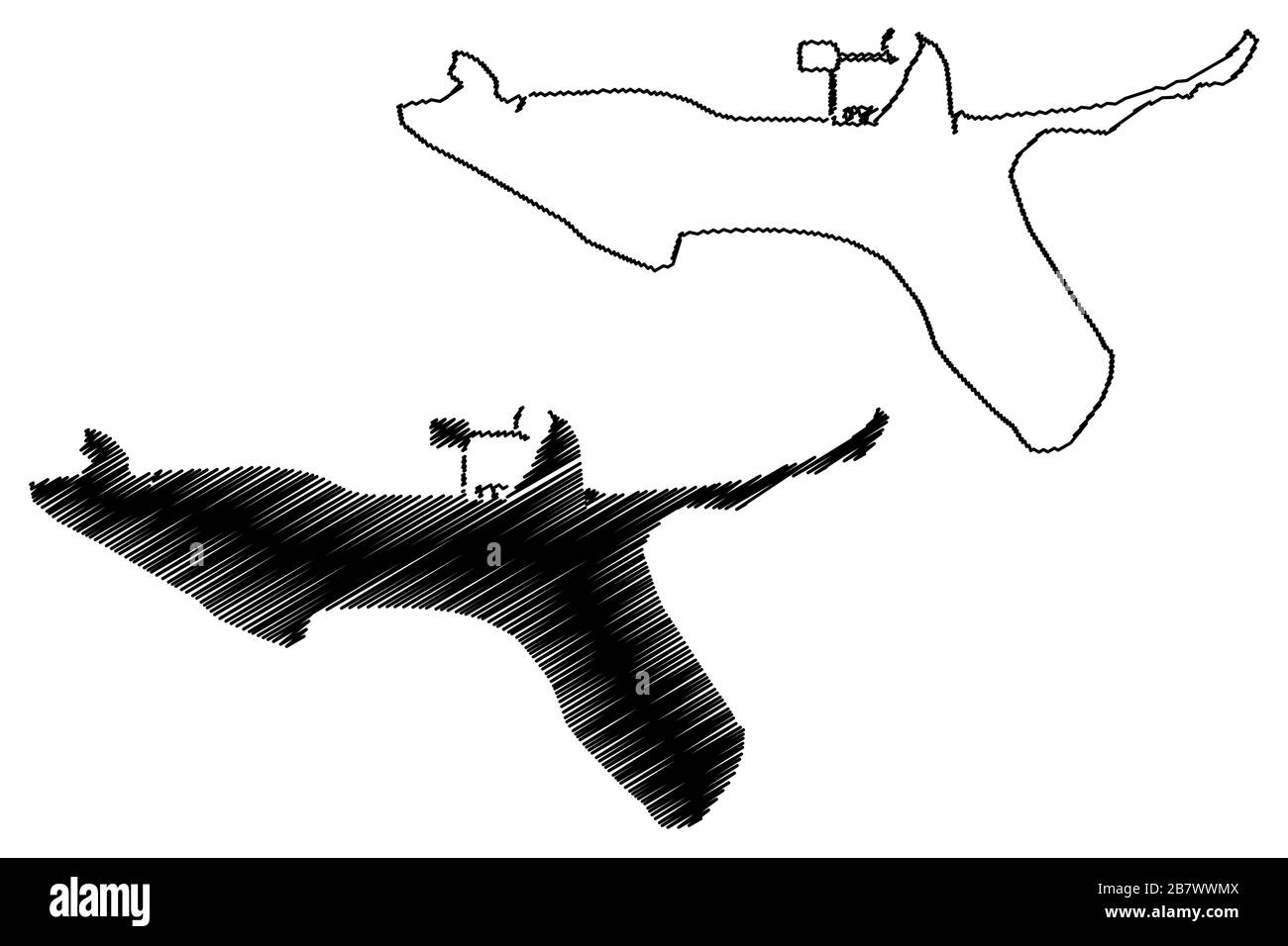 Map of guam line drawing Cut Out Stock Images & Pictures - Alamy