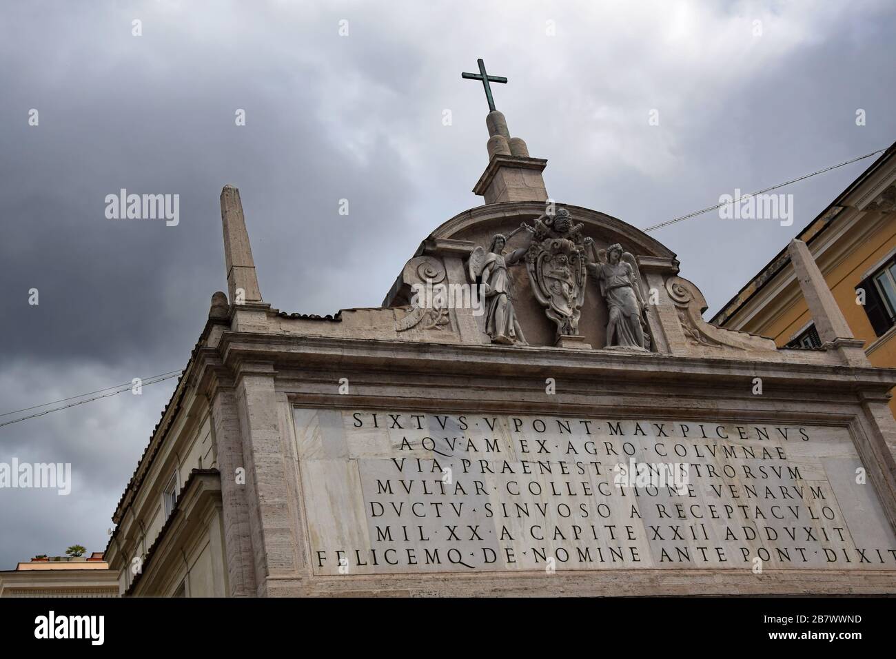 Fontana dell Acqua Felice - Fountain of Moses in the city of Rome ...