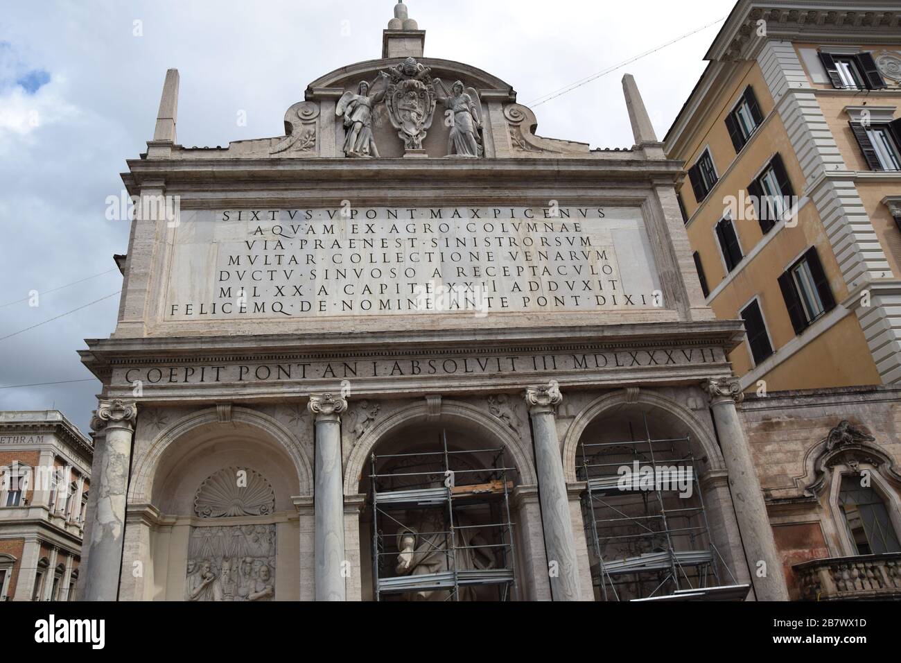 Fontana dell Acqua Felice - Fountain of Moses in the city of Rome ...