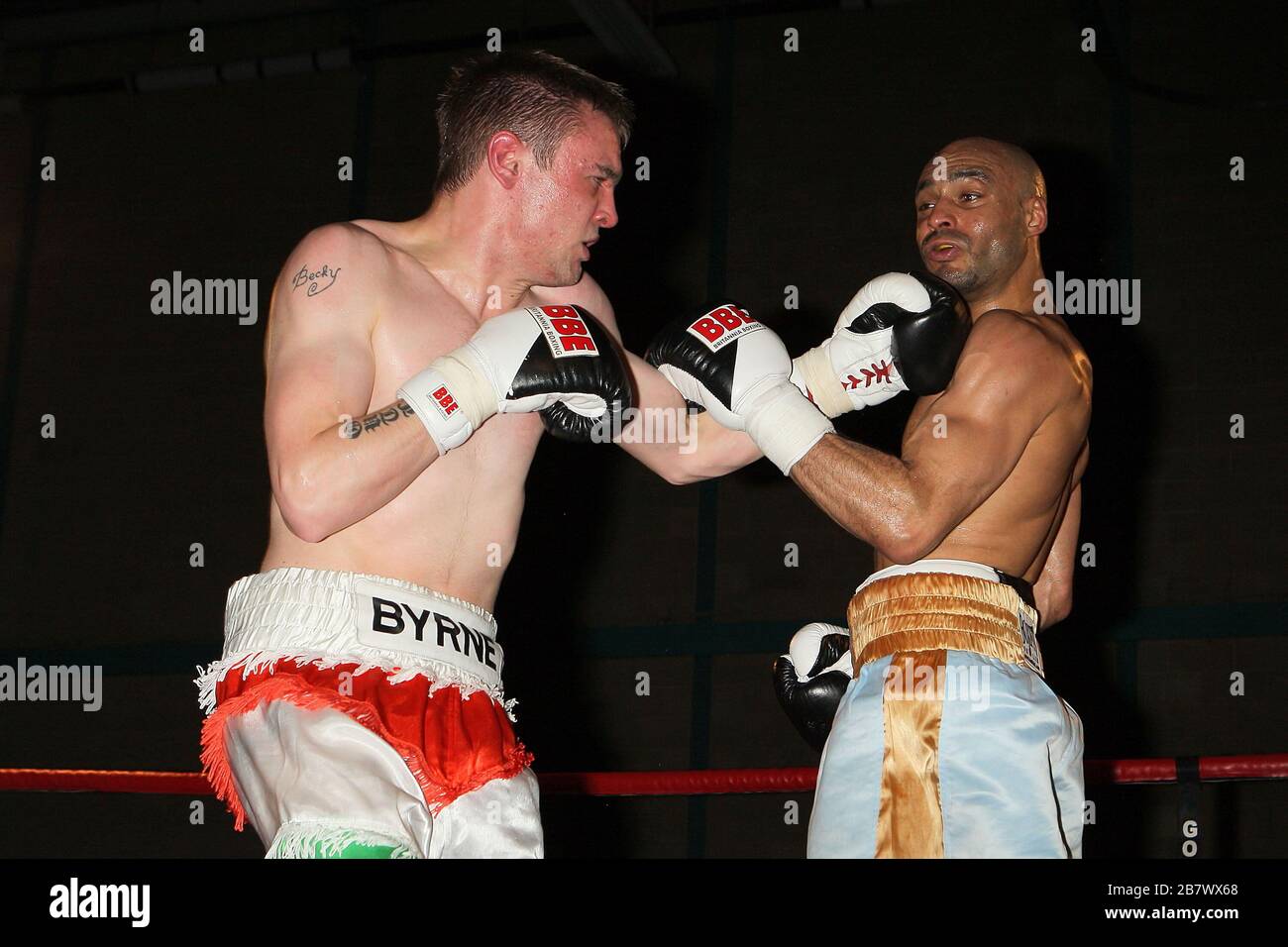 Kris AgyeiDua (light blue shorts) defeats Louis Byrne in a Middleweight ...