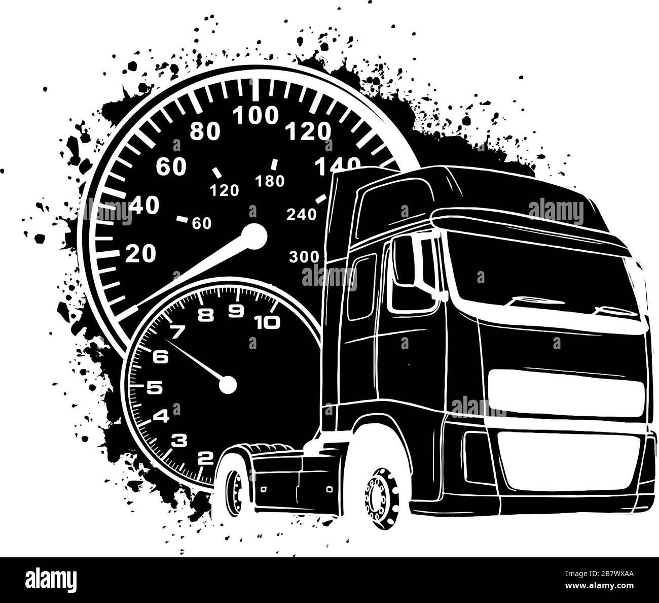 Vector cartoon semi truck illustration design art Stock Vector Image ...
