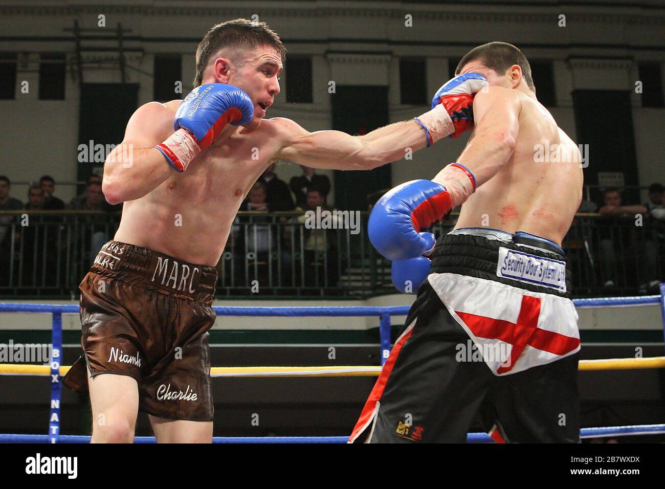 Billy Morgan (black/red shorts) defeats Marc Callaghan in a Lightweight ...