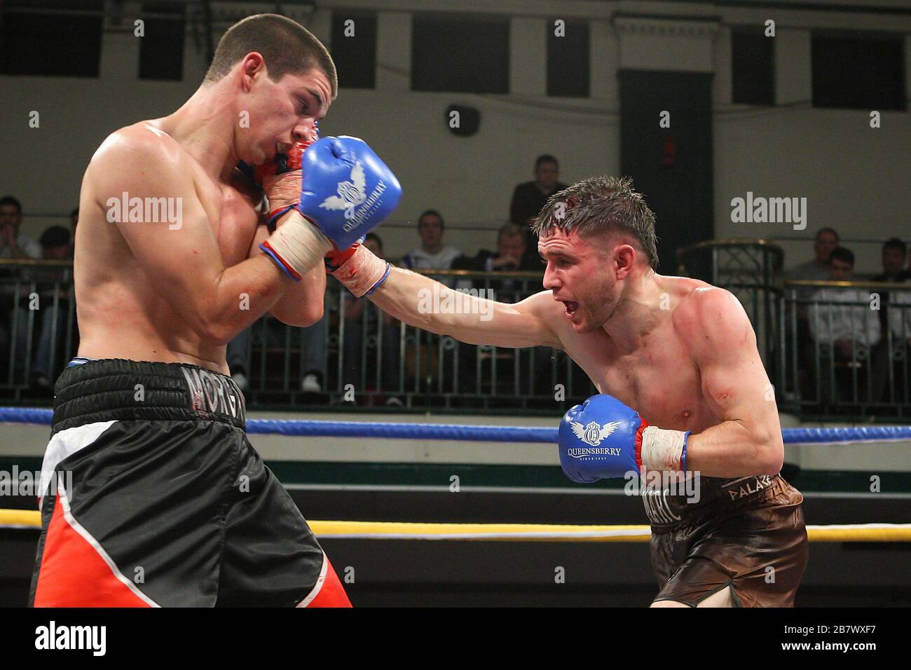 Billy Morgan (black/red shorts) defeats Marc Callaghan in a Lightweight ...