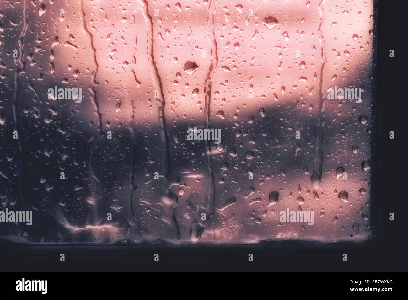 background raindrop on window glass pink Stock Photo - Alamy