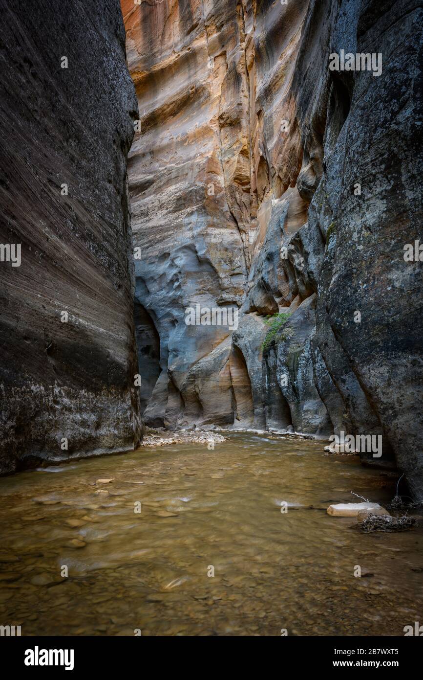 Orange Walls Light In The Narrows canyon Stock Photo - Alamy