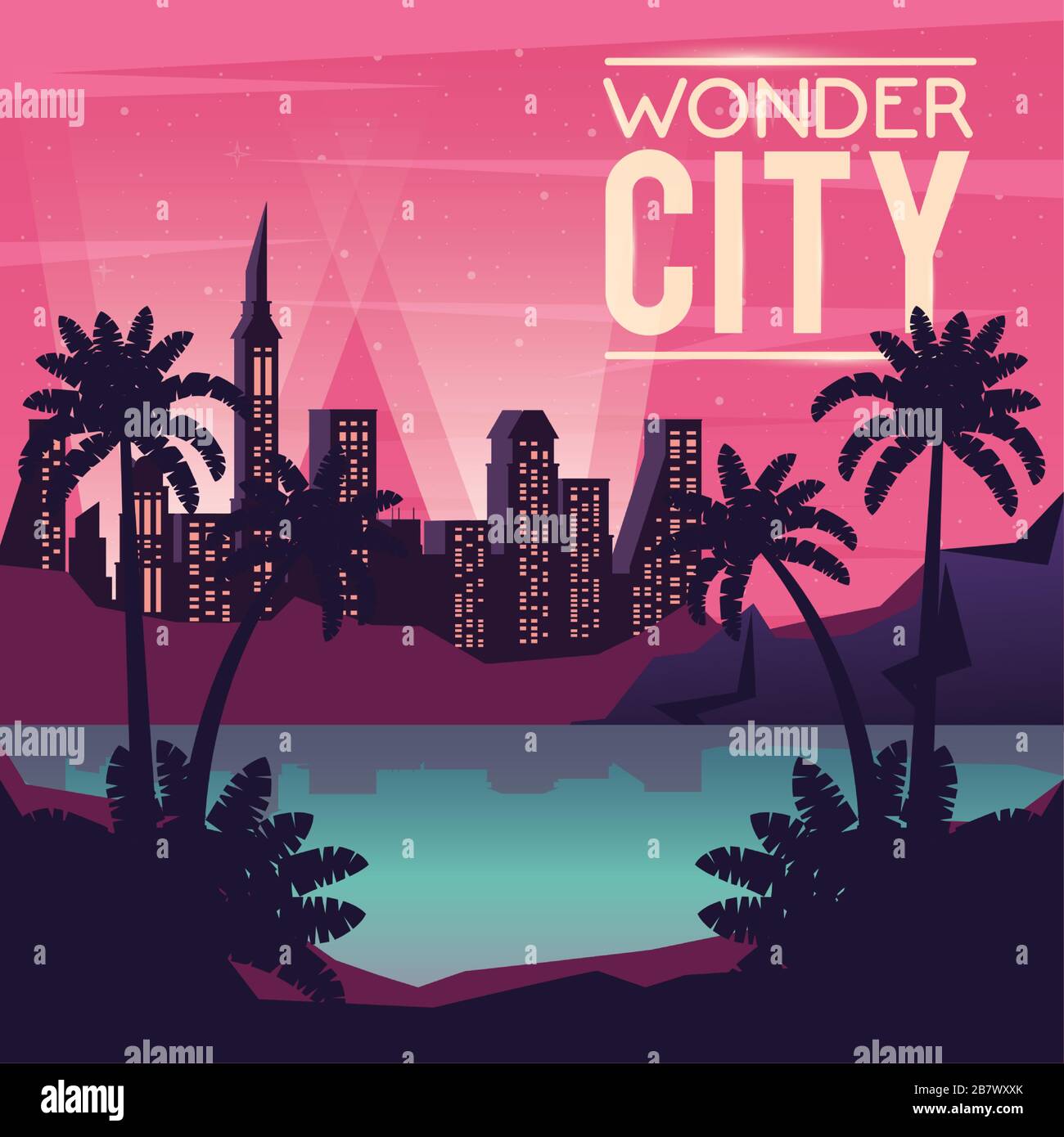 wonder city with buildings cityscape scene Stock Vector Image & Art - Alamy