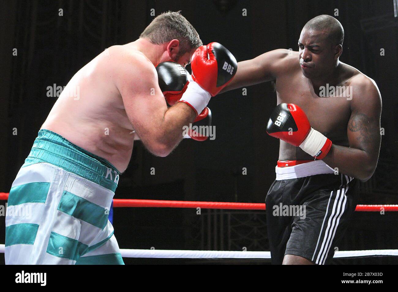 Damian Campbell (black shorts) draws with Colin Kenna in a Heavyweight ...