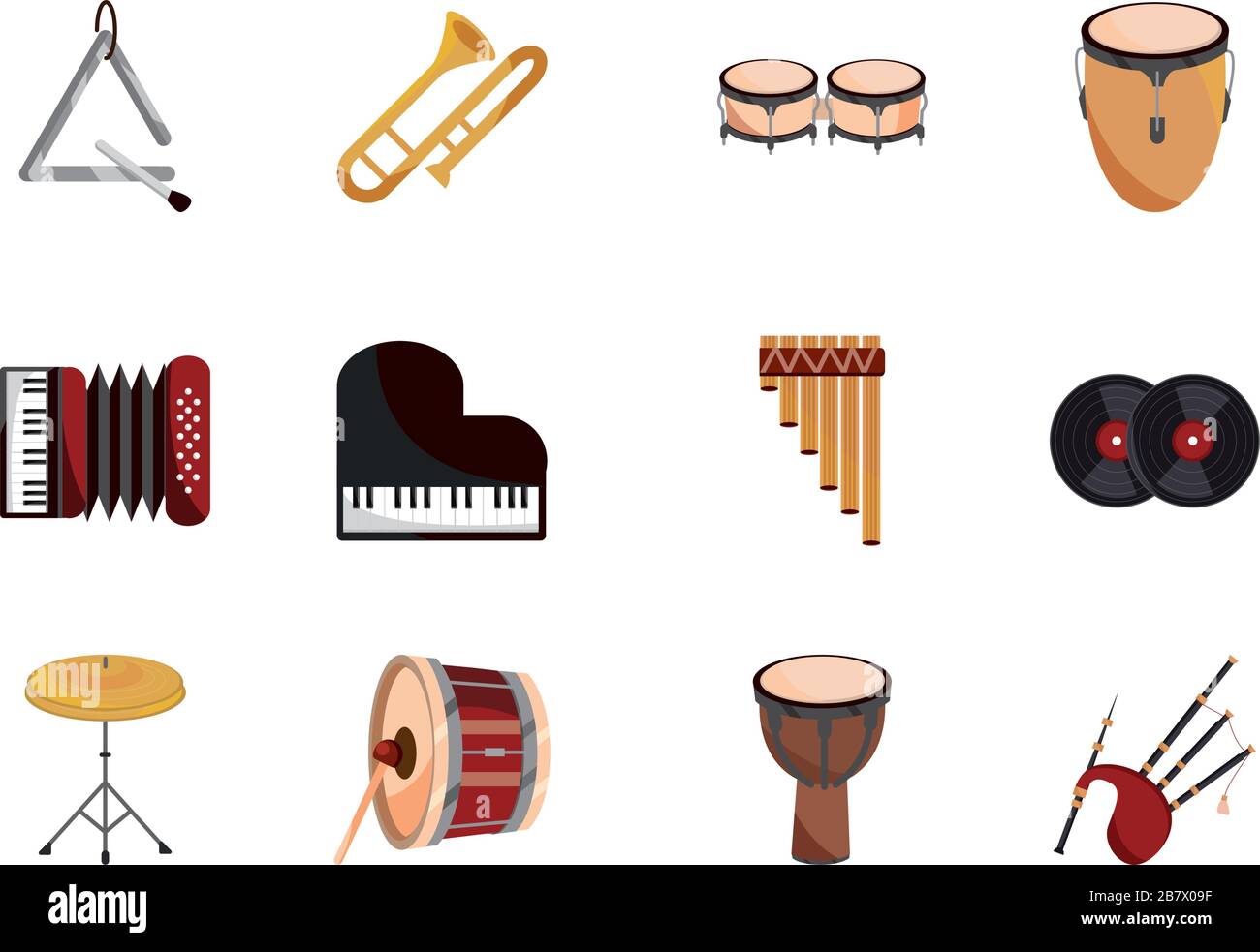 musical instruments string wind percussion icon set vector illustration ... musical instruments string wind percussion icon set vector illustration ...