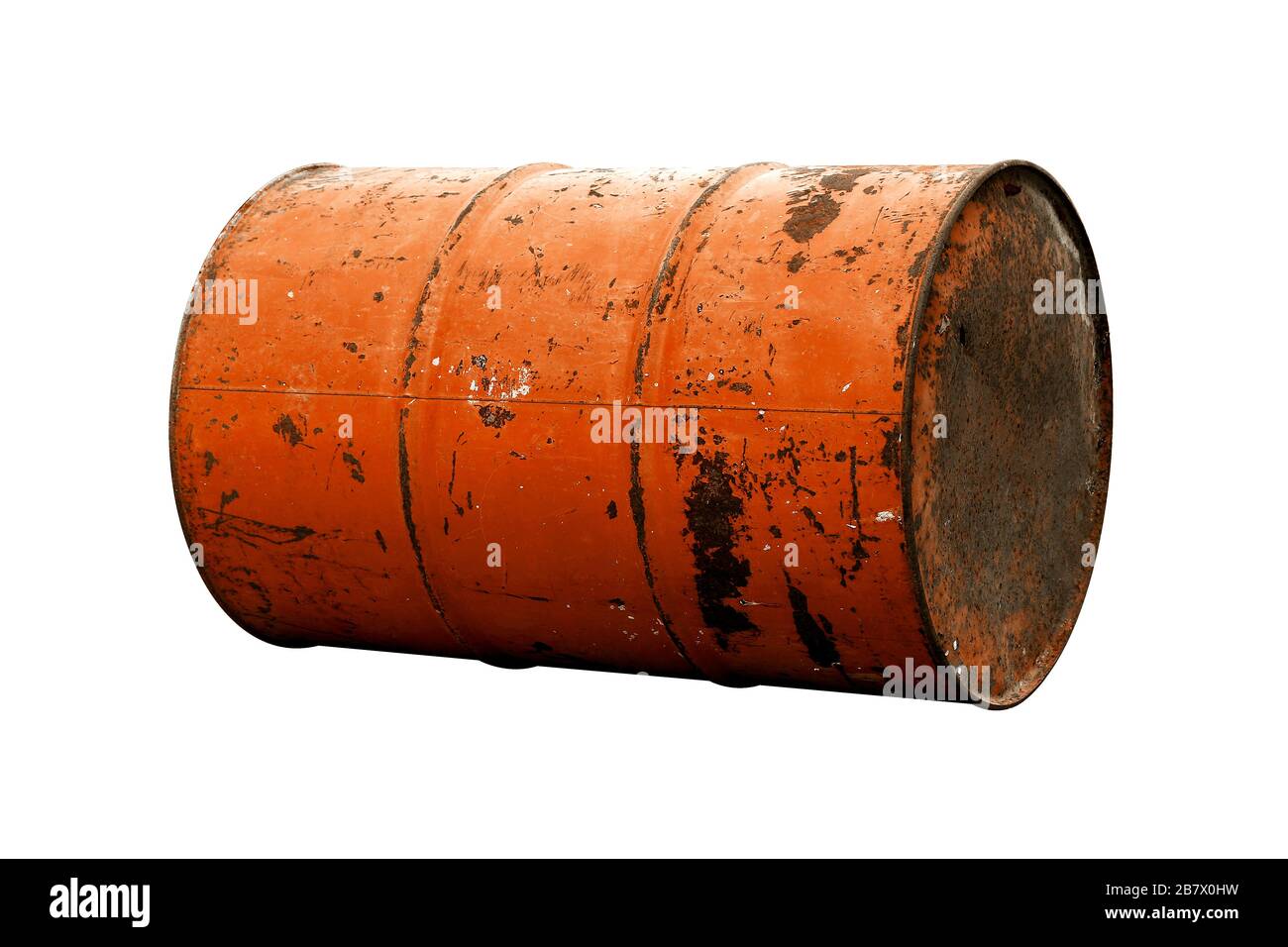 Rusty metal oil barrel on Cut Out Stock Images & Pictures - Alamy