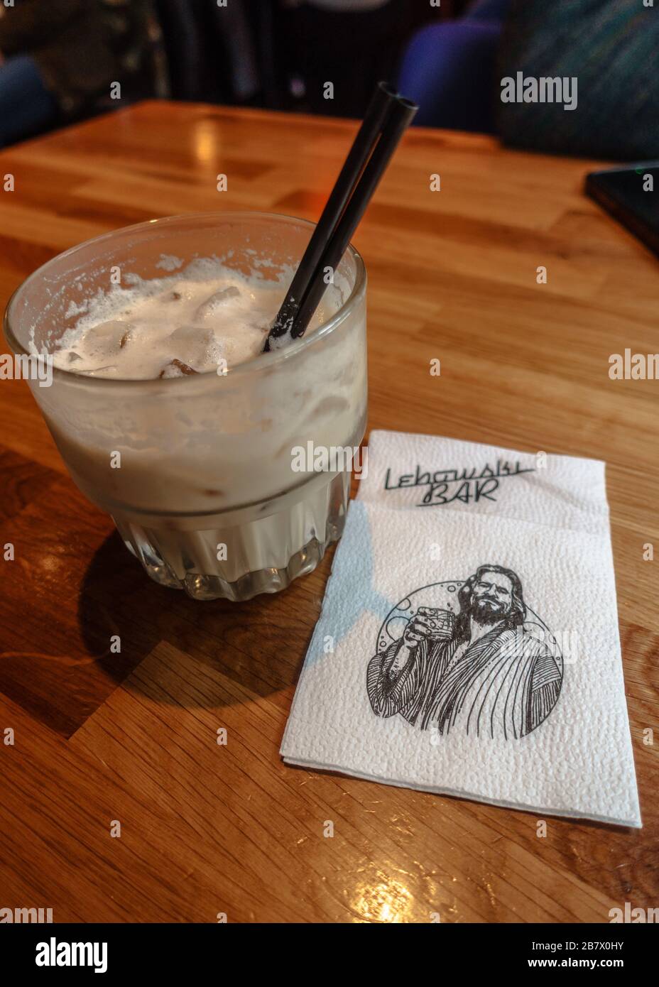 A White Russian cocktail at the Lebowski Bar in Reykjavik, Iceland ...