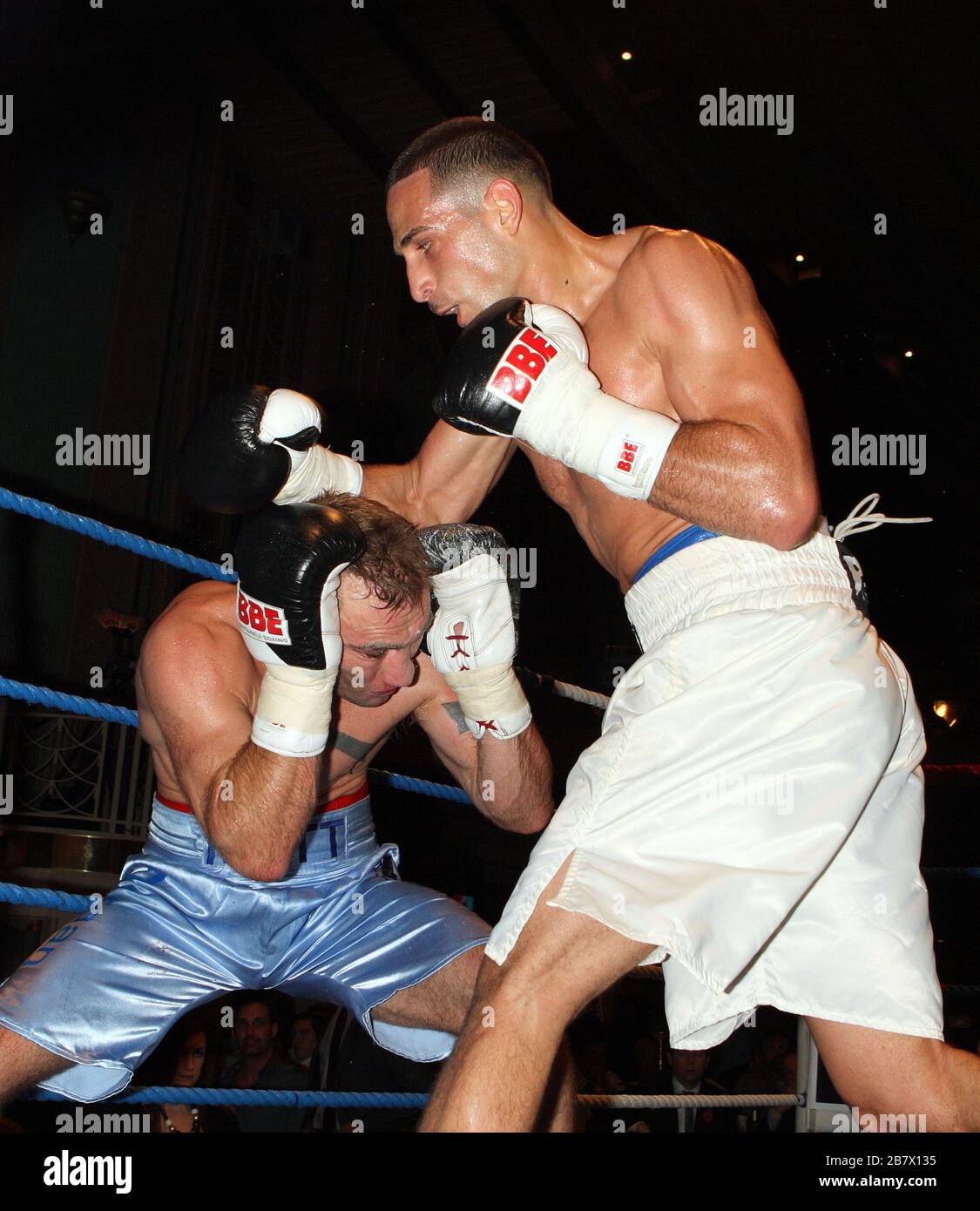 Eder Kurti (white shorts) defeats Matt Scriven in a Super-Middleweight ...