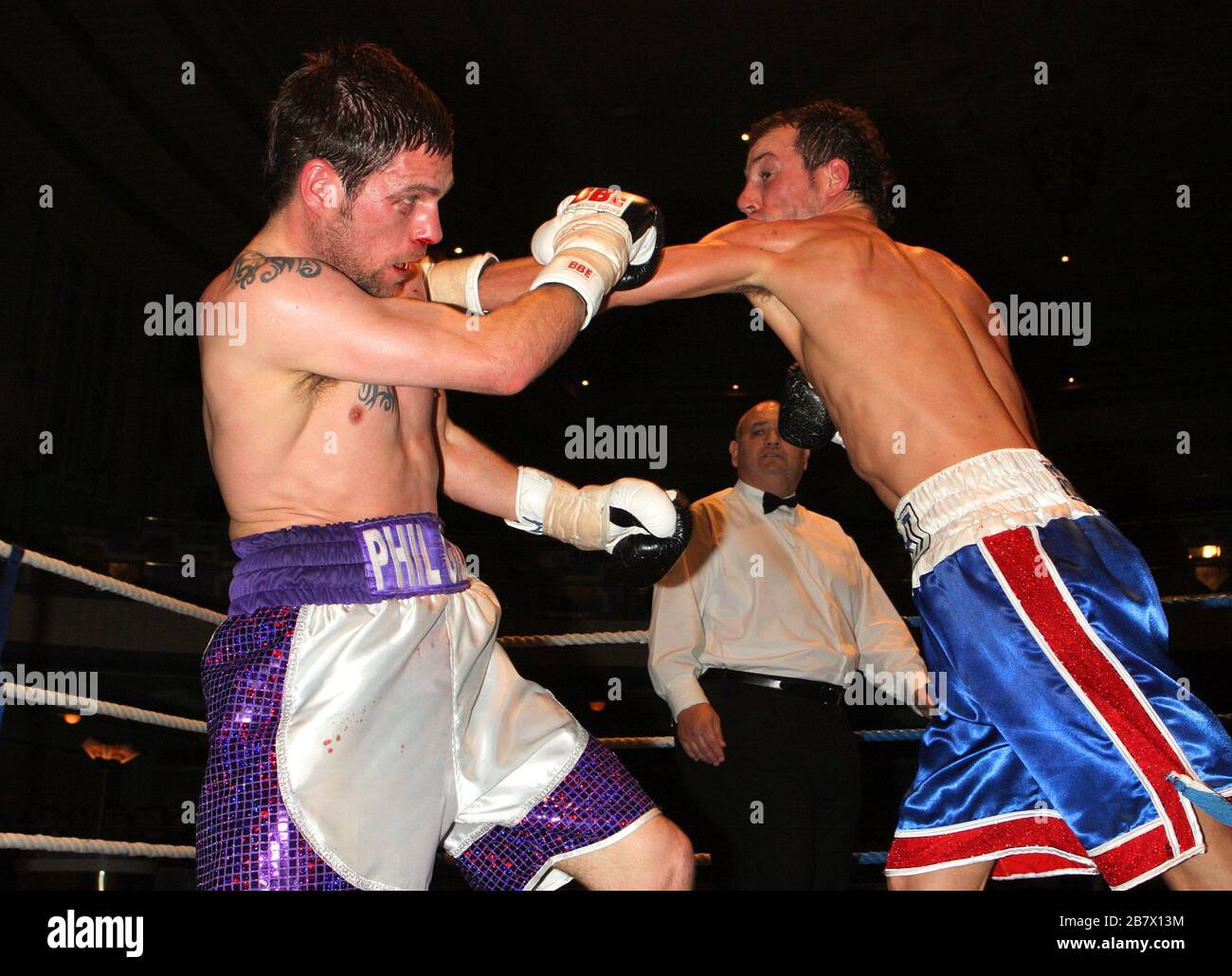 Phil Gill (white/purple shorts) defeats Kristian Laight in Welterweight ...
