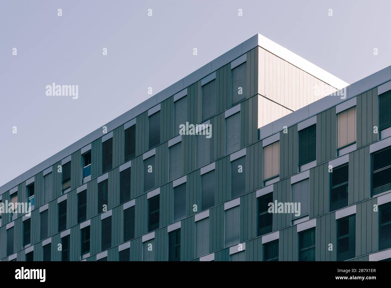 Madrid, Spain - August 31, 2019: Modern residential building against ...