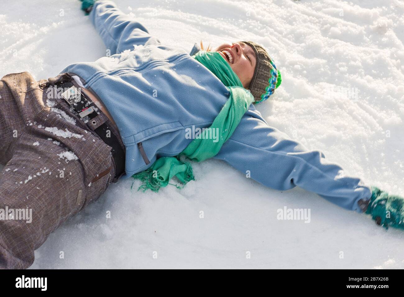Snow angel laughing hi-res stock photography and images - Alamy