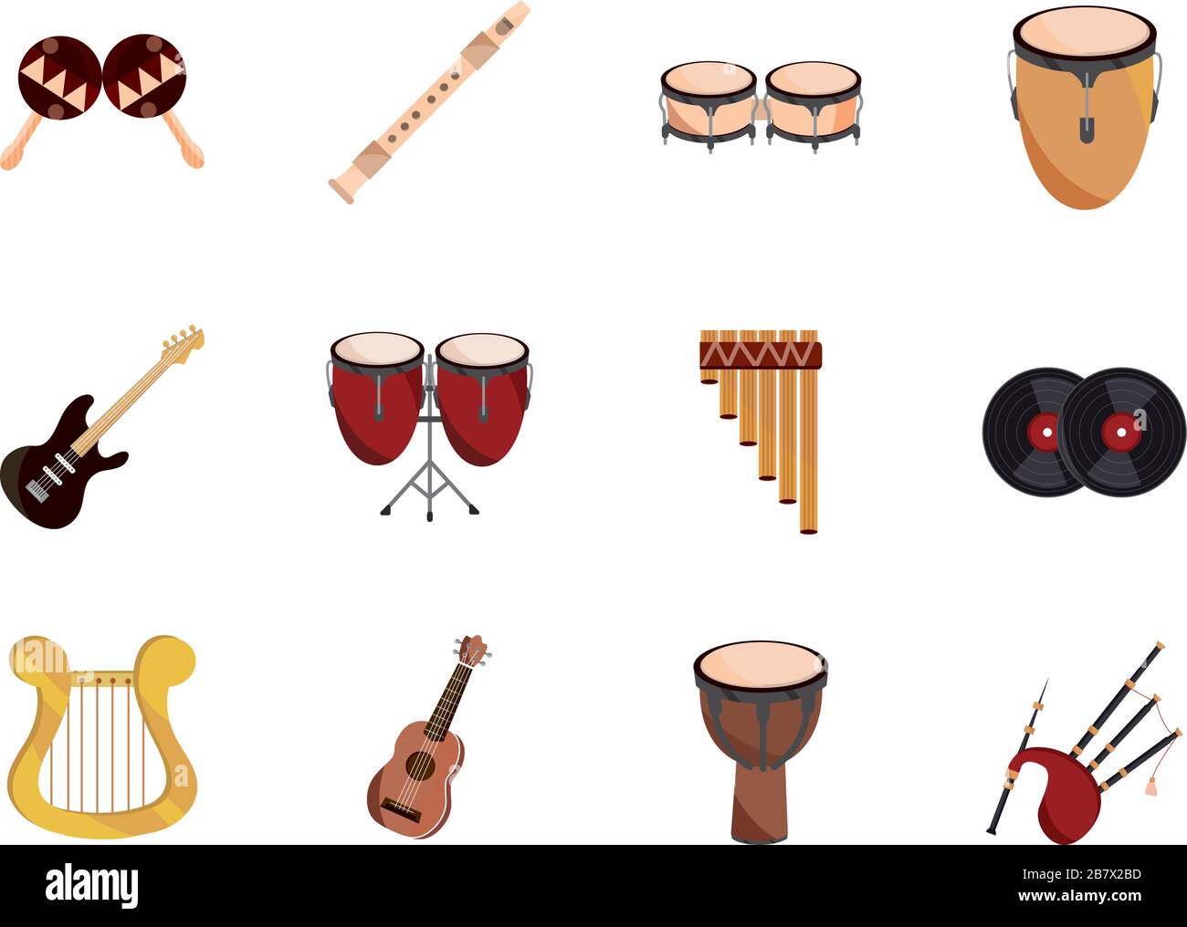 musical instruments string wind percussion icon set vector illustration ... musical instruments string wind percussion icon set vector illustration ...