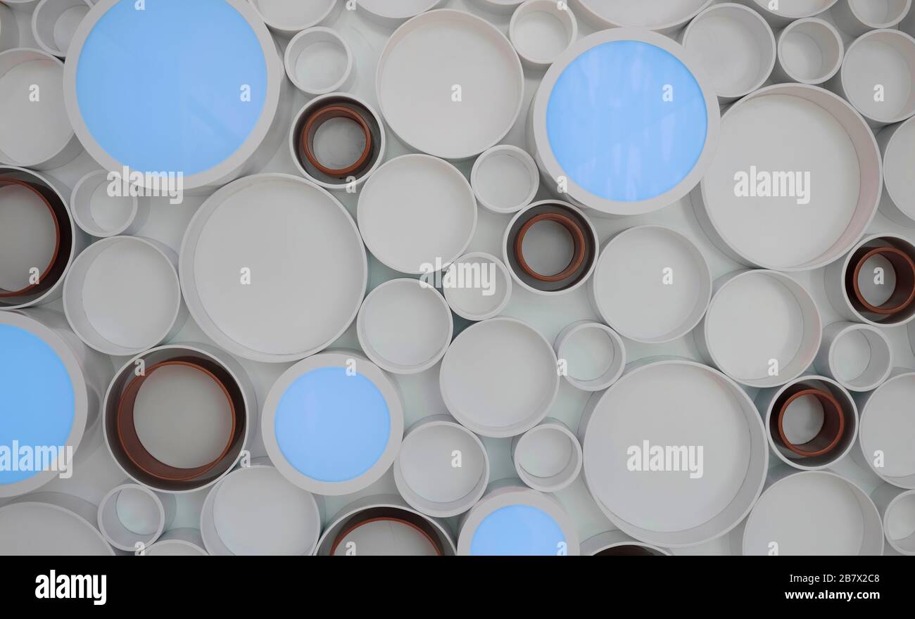 Abstract background from round rings of different sizes and colors ...
