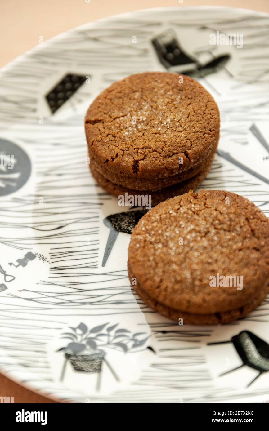 Gingerbread biscuits on an plate Stock Photo - Alamy