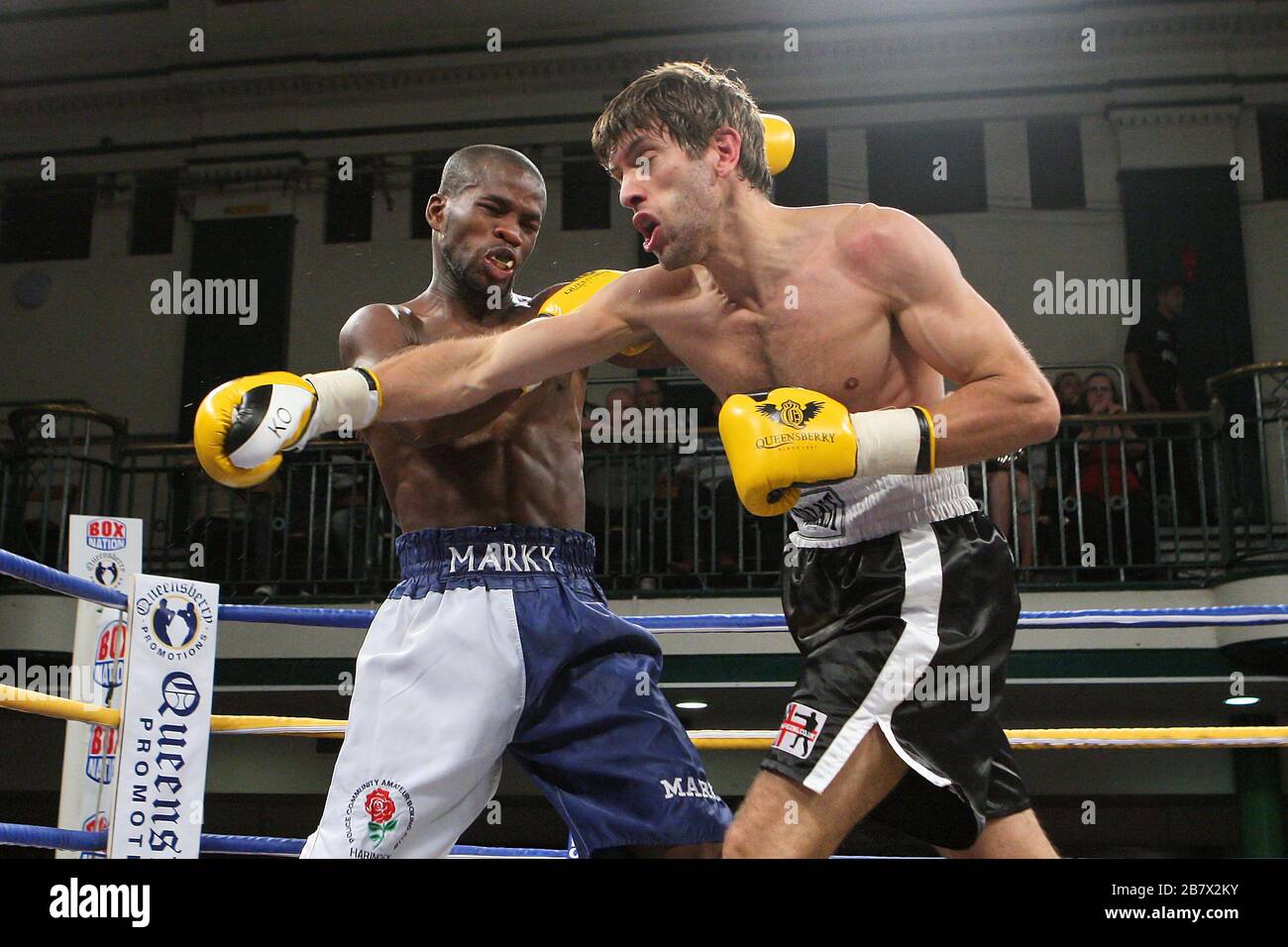 Danny Davis (black shorts) defeats Mark McKray in a Light-Welterweight ...