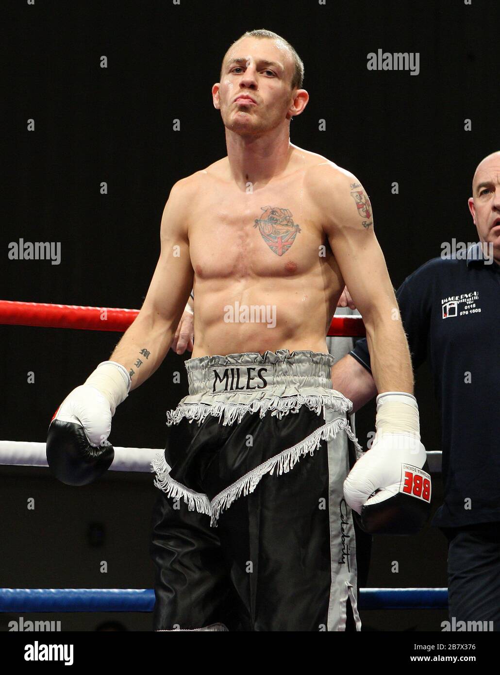 Dale Miles (black shorts) defeats Janis Chernouskis in a Welterweight ...