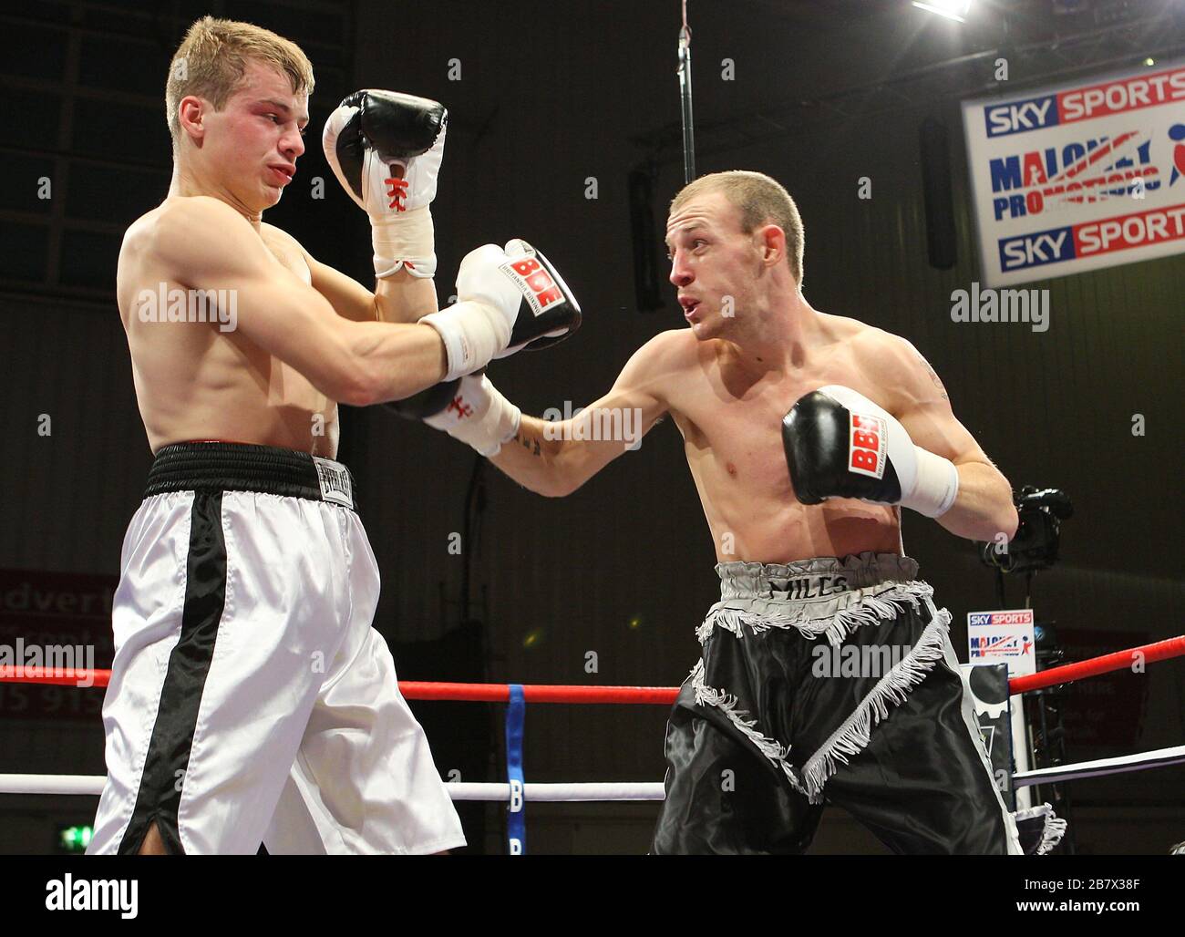 Dale Miles (black shorts) defeats Janis Chernouskis in a Welterweight ...