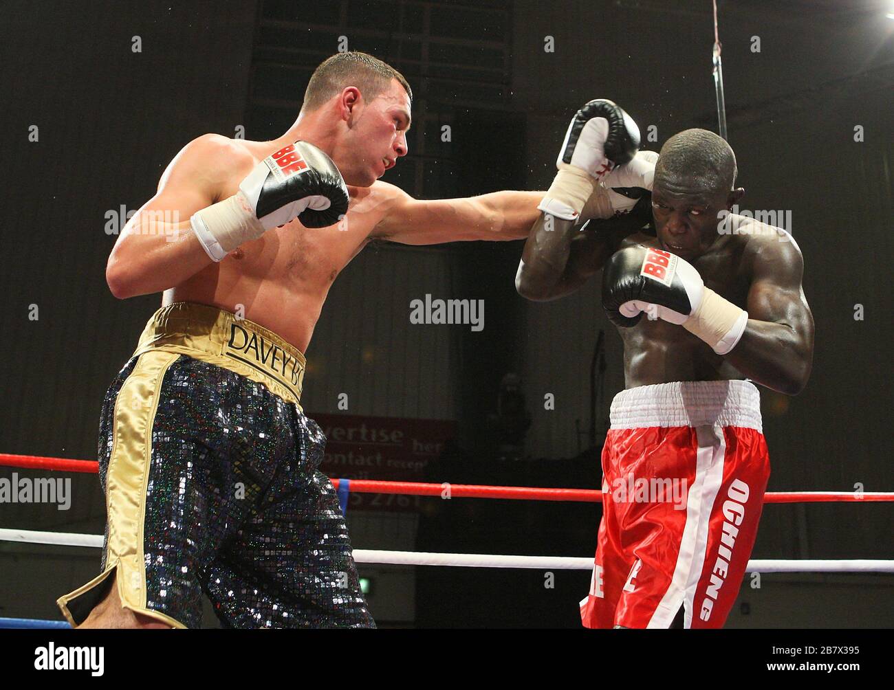 Erick Ochieng (red shorts) defeats Prince David Davis in a Middleweight ...