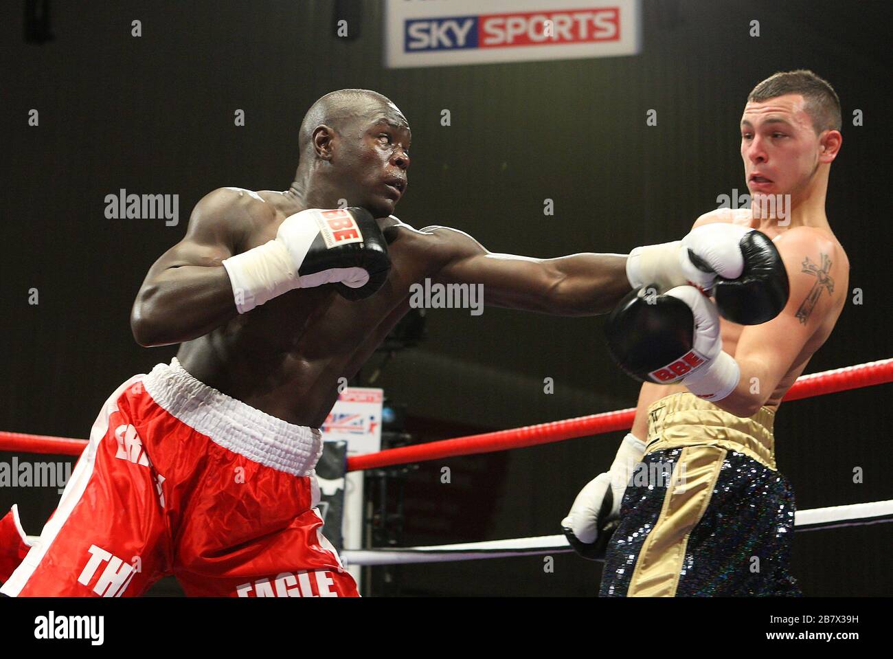 Erick Ochieng (red shorts) defeats Prince David Davis in a Middleweight ...