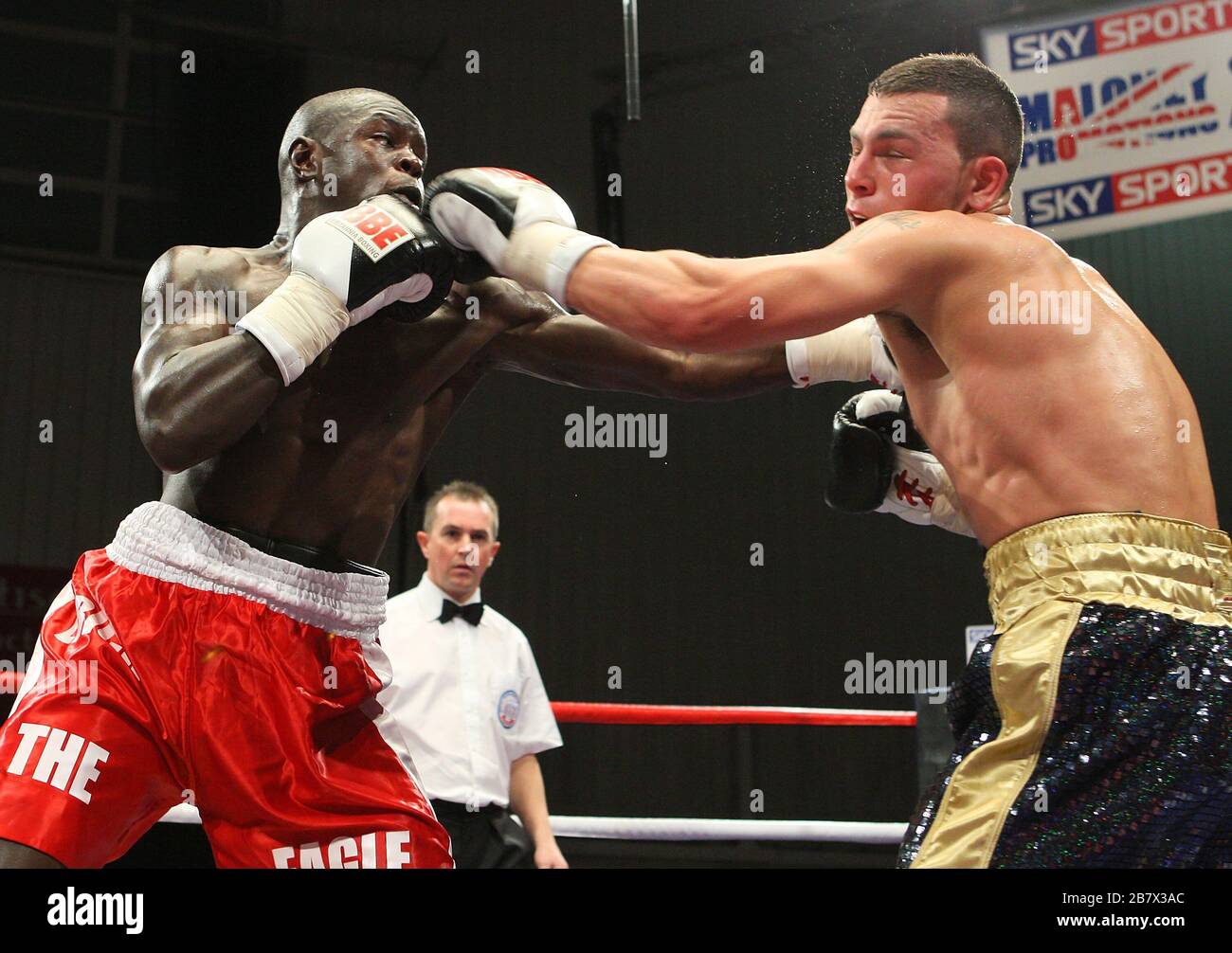 Erick Ochieng (red shorts) defeats Prince David Davis in a Middleweight ...