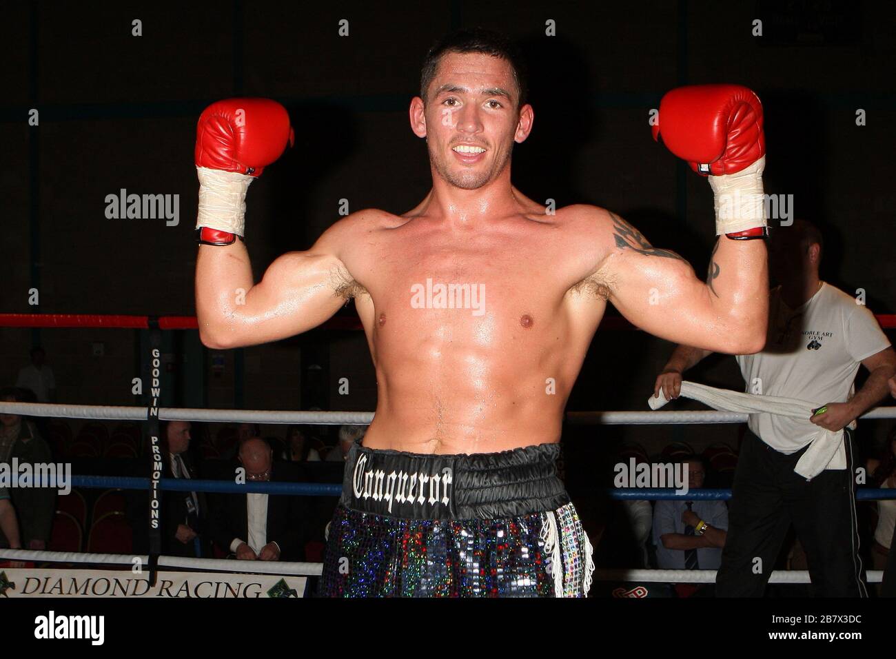 Tony Conquest (dark blue/silver shorts) defeats Prnce George Akrong in ...