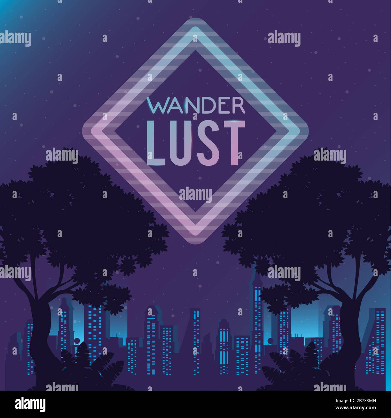 Landscape with trees and figures Stock Vector Images - Alamy