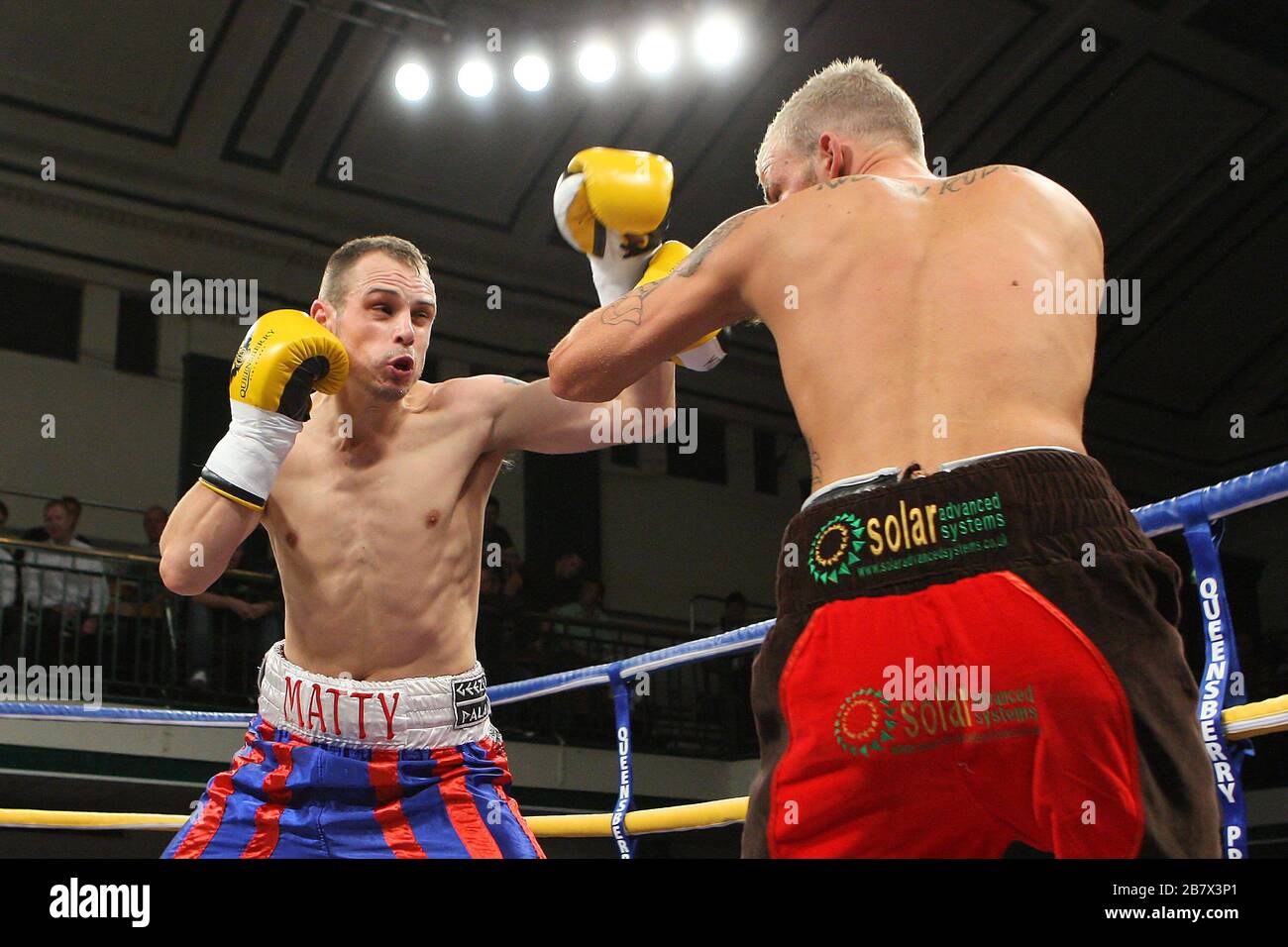 Matty Tew (red/blue shorts) defeats Robin Deakin in a Light ...