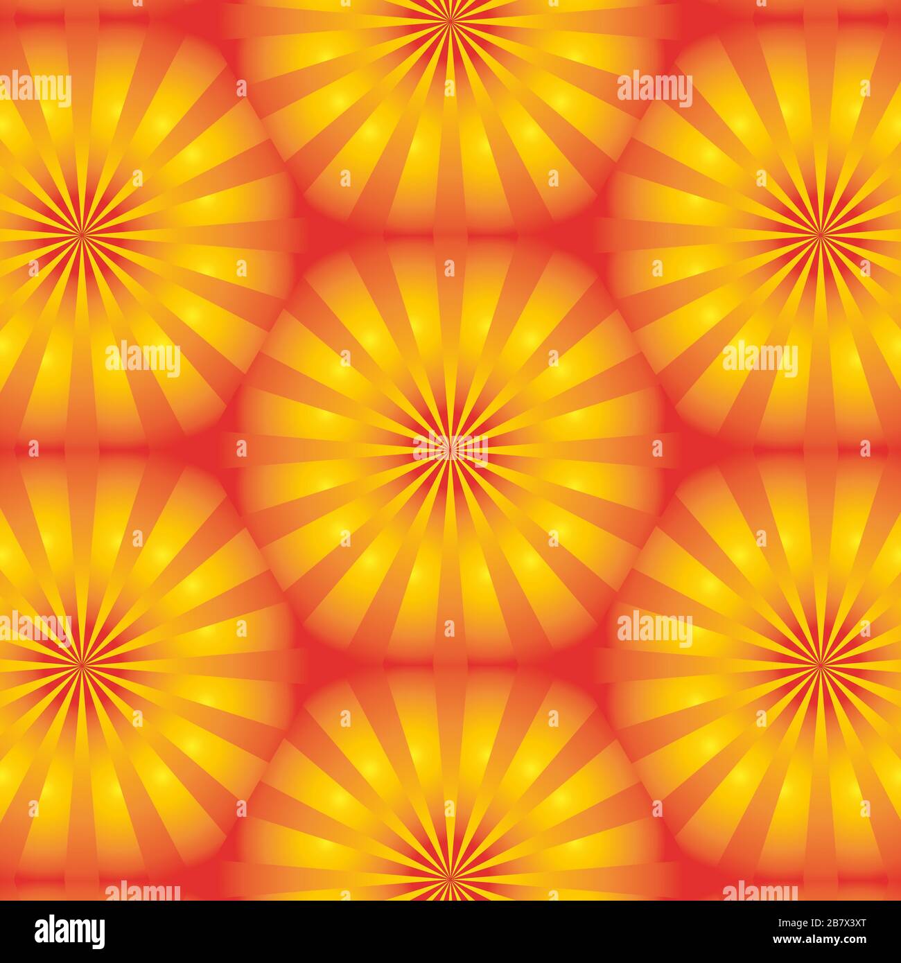 honeycomb background with lines in the form of sun rays in orange ...