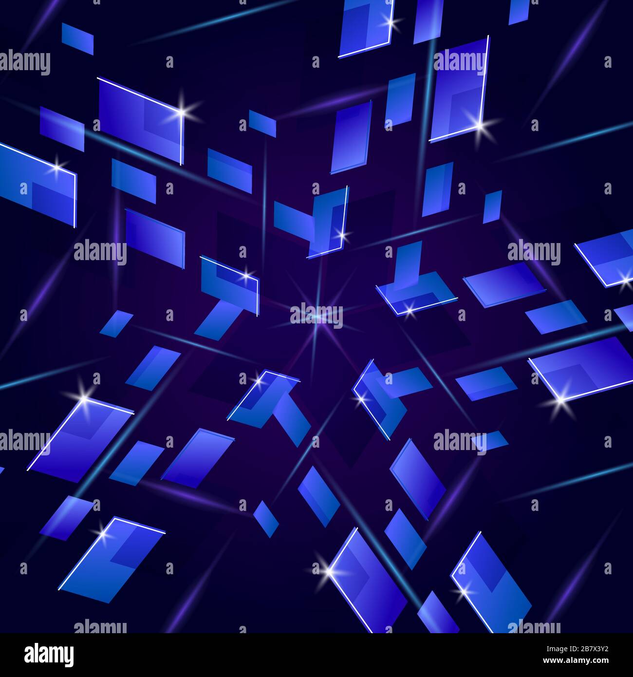 Abstract blue background with geometric shapes. Template for text ...