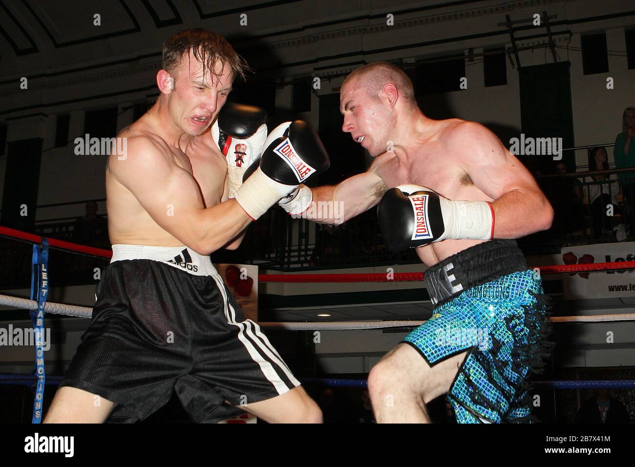 Luke Fowler (blue/white shorts) defeats Craig Dyer in a Welterweight ...