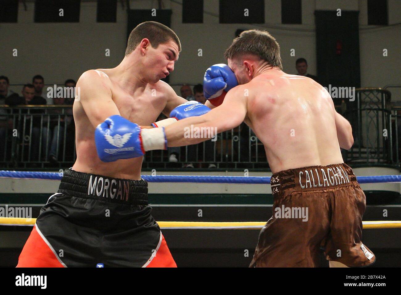Billy Morgan (black/red shorts) defeats Marc Callaghan in a Lightweight ...