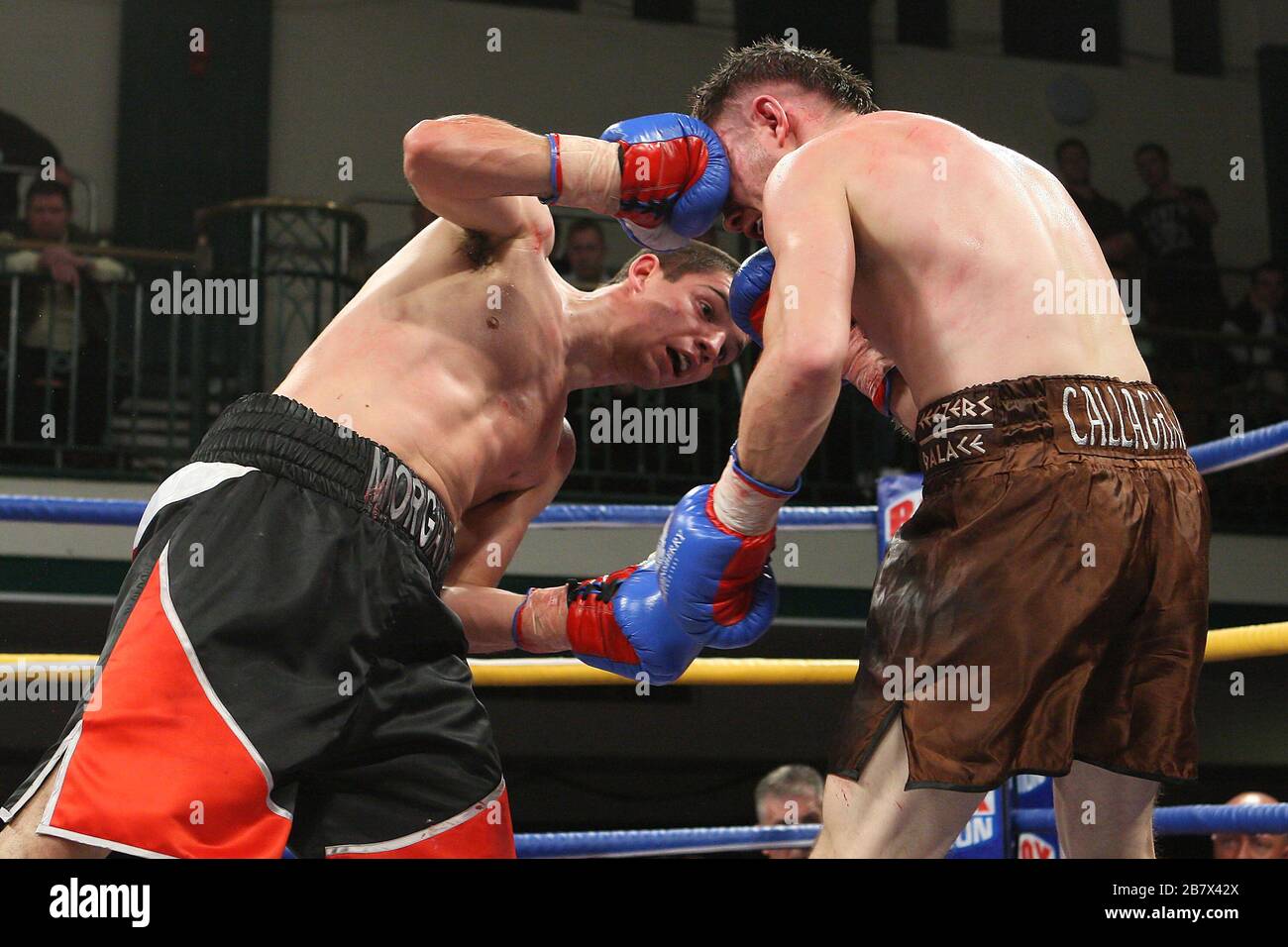 Billy Morgan (black/red shorts) defeats Marc Callaghan in a Lightweight ...