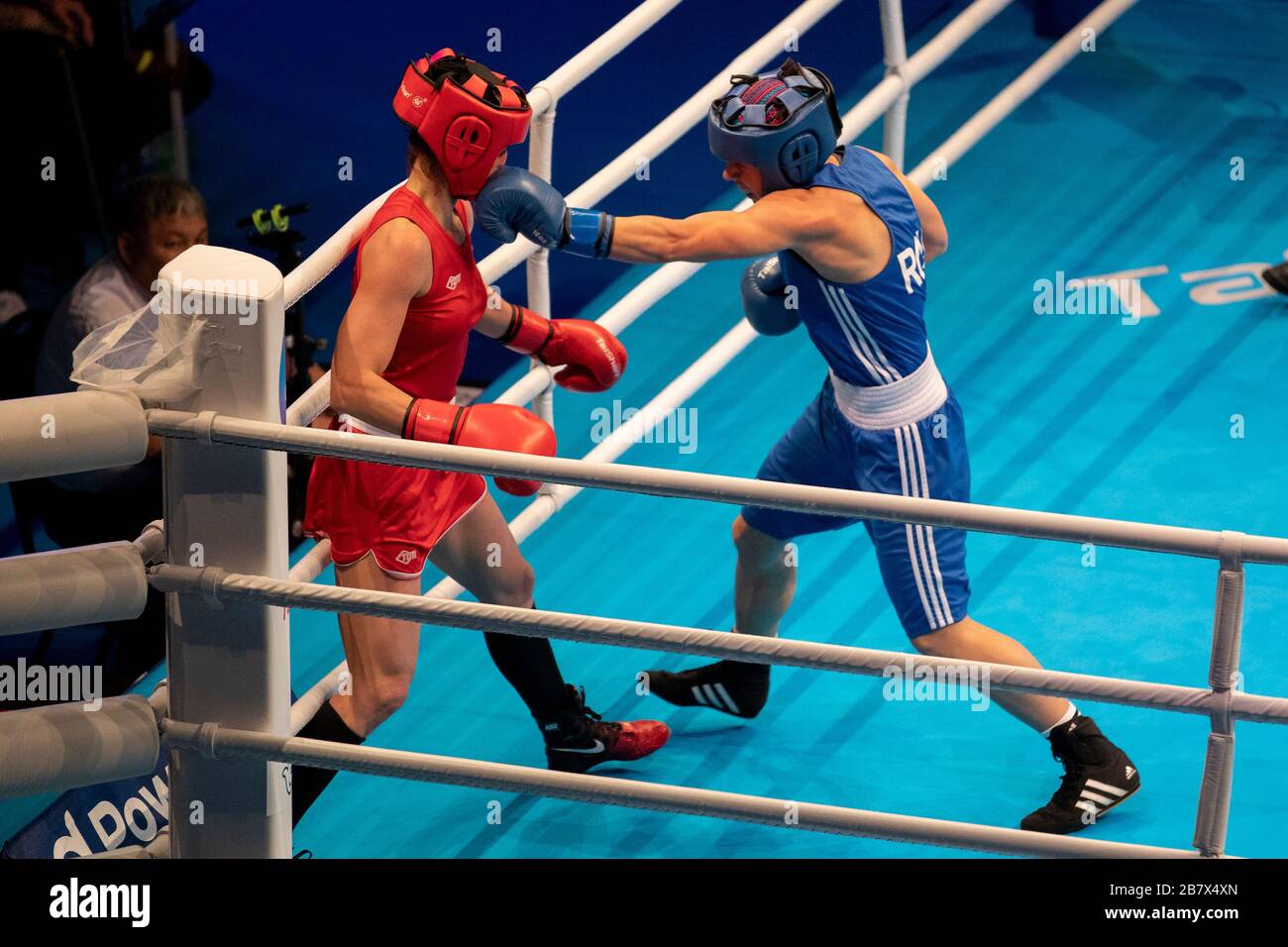 London, UK. 15-03-20. Szabina Szucs (HUN) RED fights Maria Nechita (ROU ...