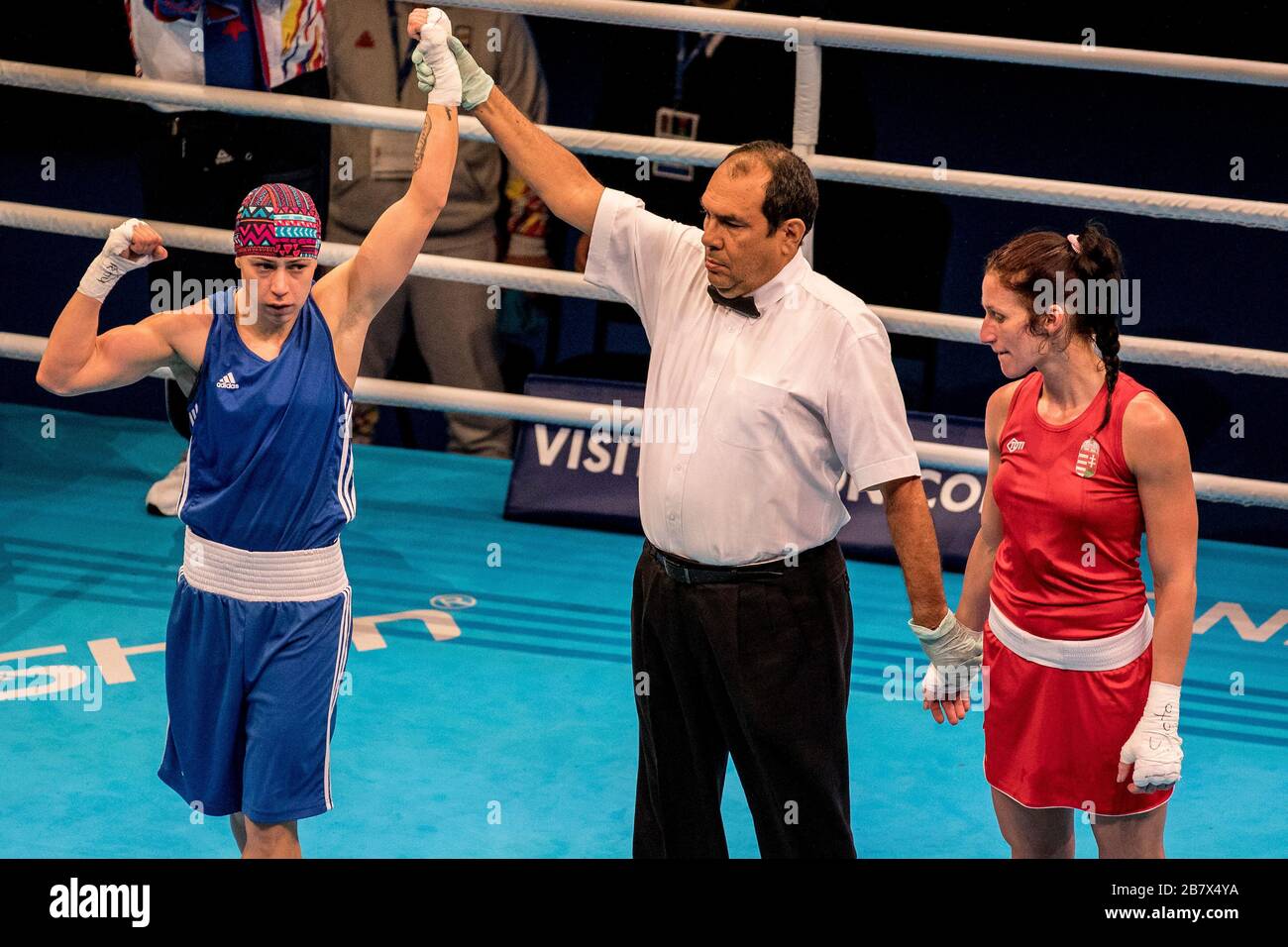 London, UK. 15-03-20. Szabina Szucs (HUN) RED fights Maria Nechita (ROU ...
