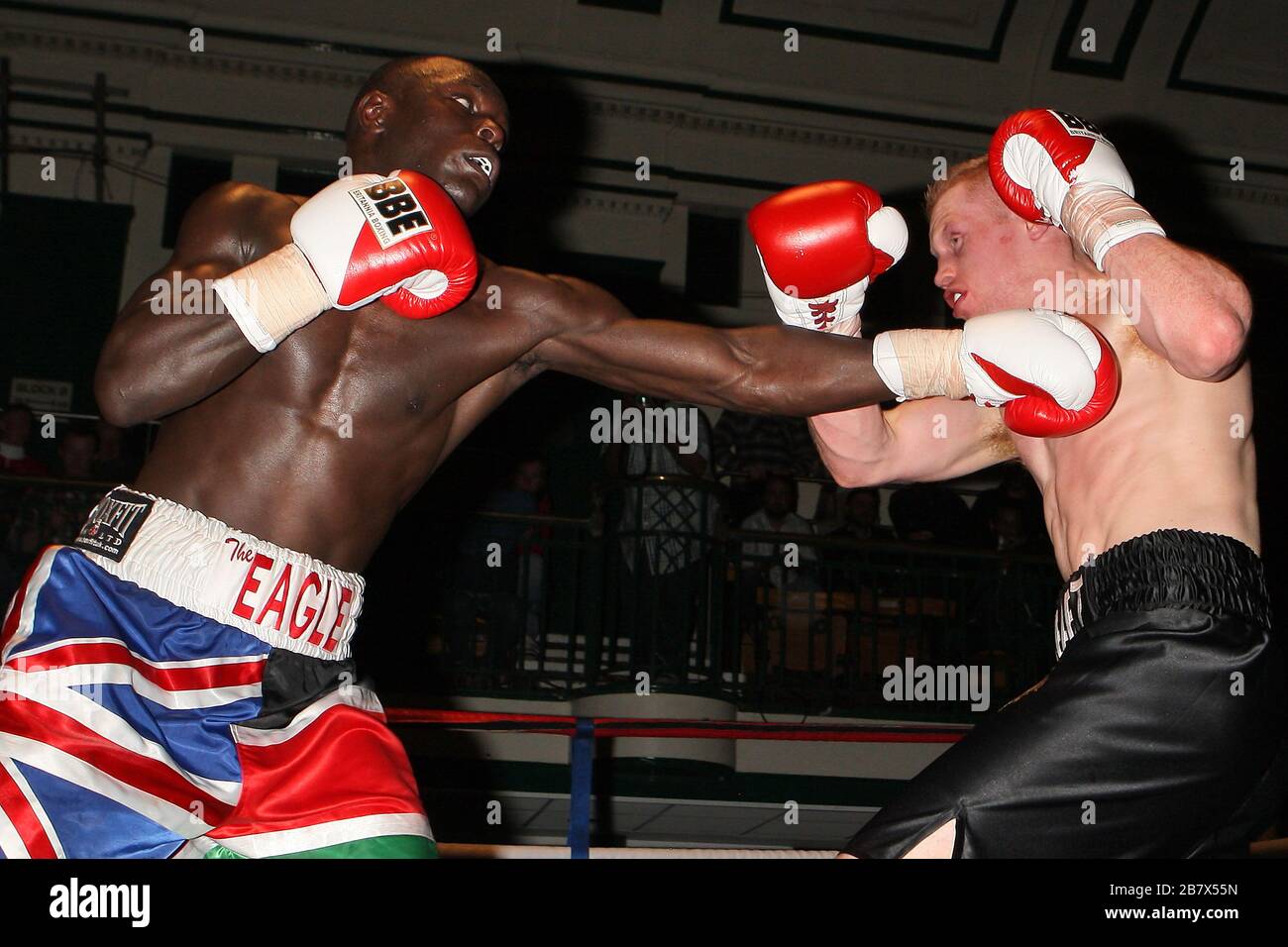 Luke Robinson (black shorts) defeats Erick Ochieng in a ...