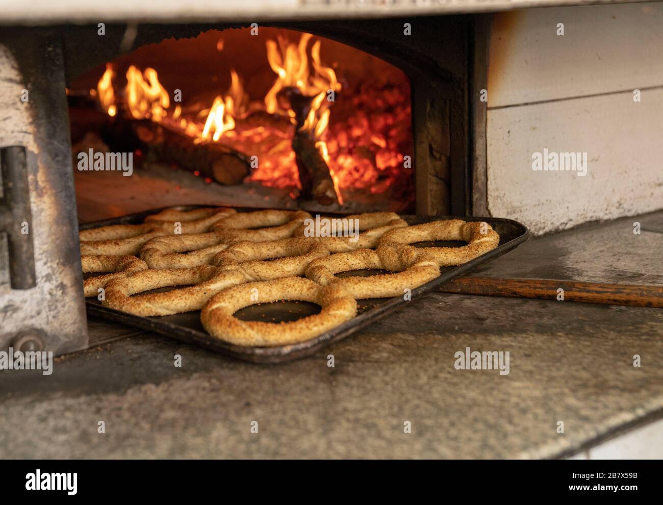 wood oven simit bread Stock Photo - Alamy