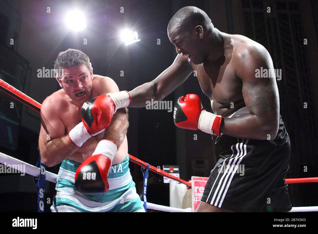 Damian Campbell (black shorts) draws with Colin Kenna in a Heavyweight ...