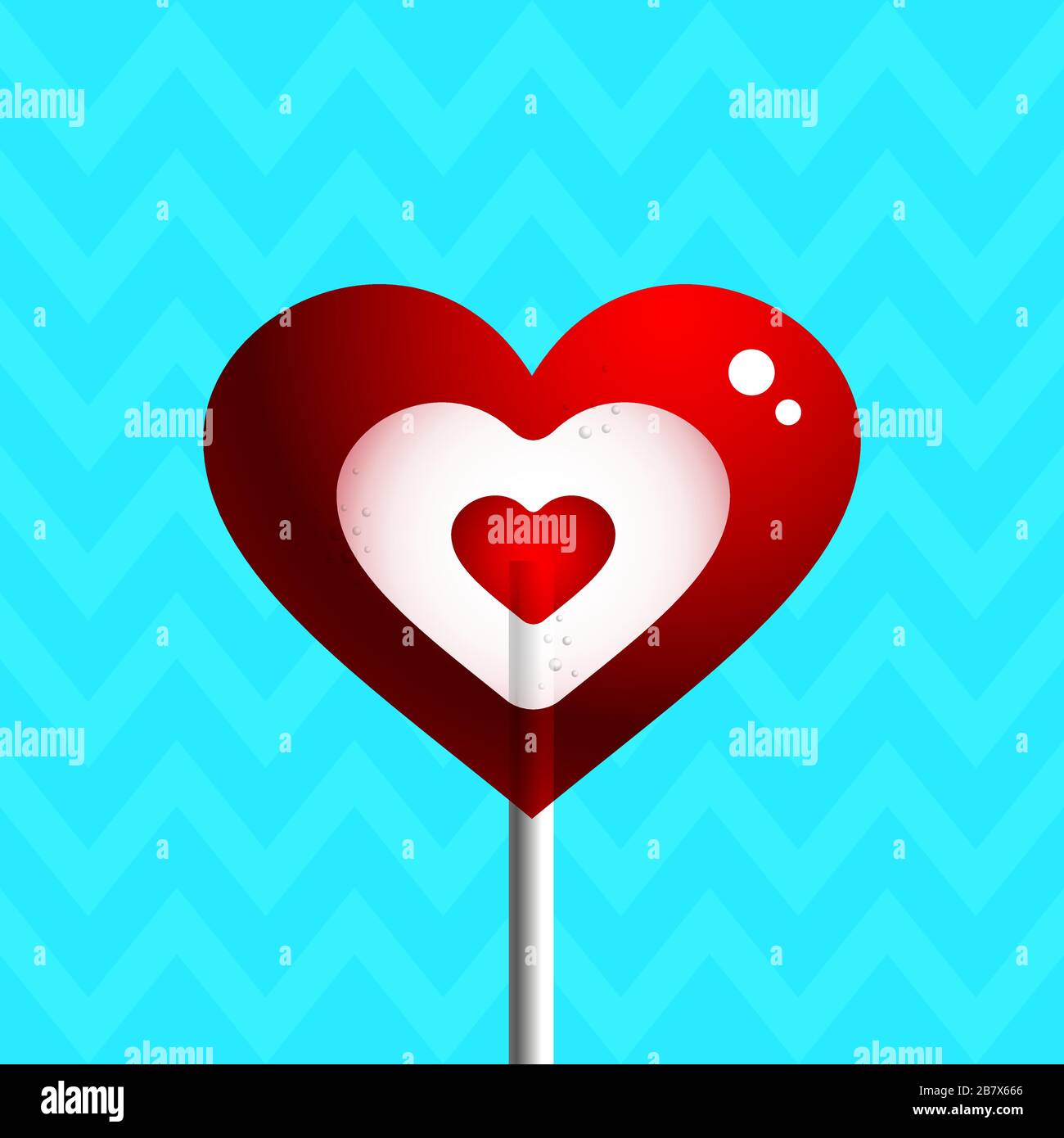 Heart shaped lollipop on a blue background. Vector illustrator Stock ...