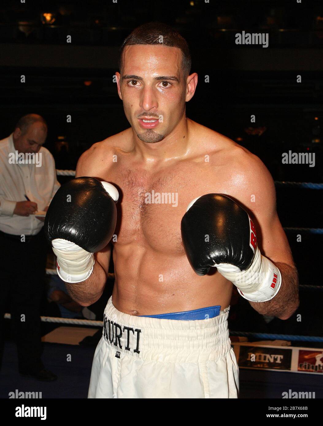 Eder Kurti (white shorts) defeats Matt Scriven in a Super-Middleweight ...