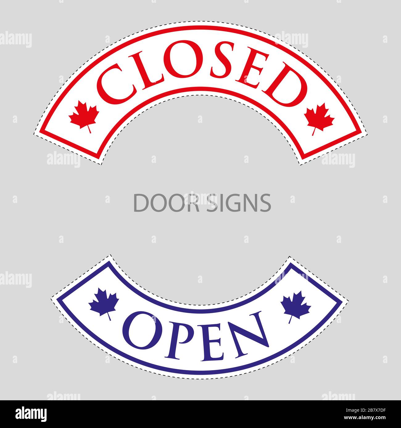 Stickers on the door Open, Closed. 3D style. Vector illustration Stock ...